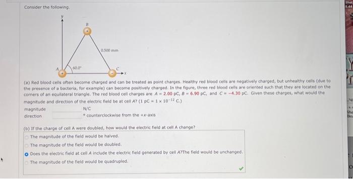 Solved Consider the following. (a) Red blood cells often | Chegg.com
