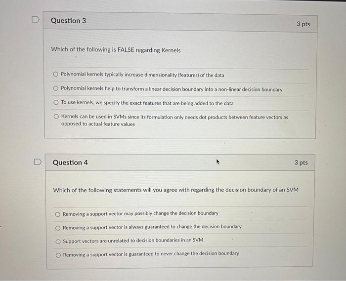 Solved D Question 3 Which of the following is FALSE | Chegg.com