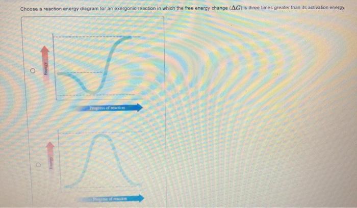 Solved Choose a reaction energy diagram for an exergonic | Chegg.com