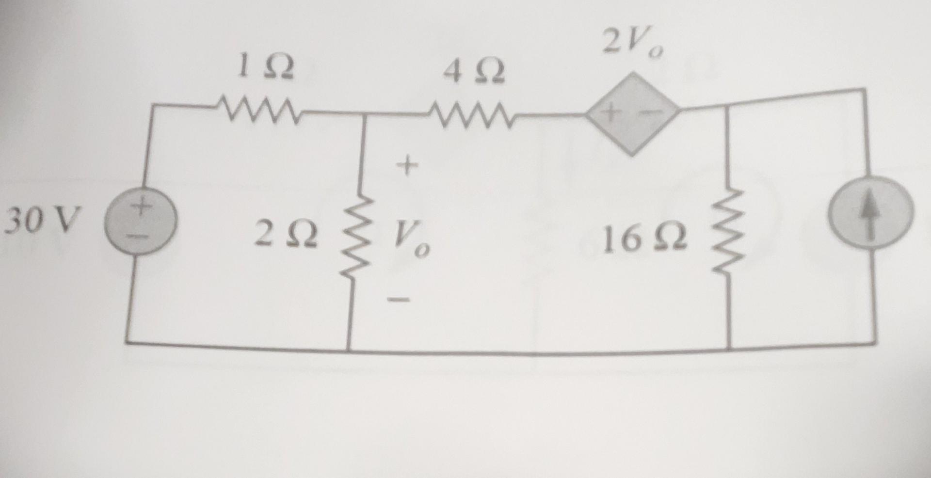 Solved find vo find Vo in the circuit current | Chegg.com Solved find vo find Vo in the circuit current | Chegg.com