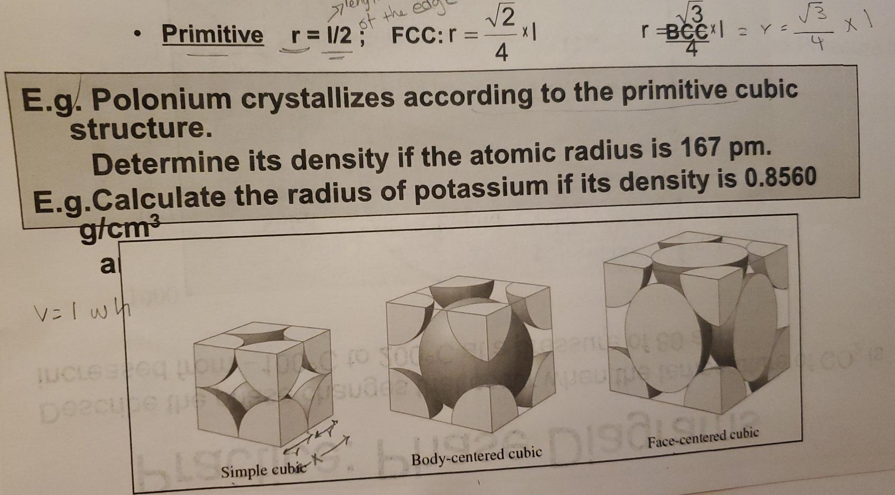 Solved 끼 ed of the 12 x] 4 2 3 Primitive r = 1/2; FCC:r = X1 | Chegg.com