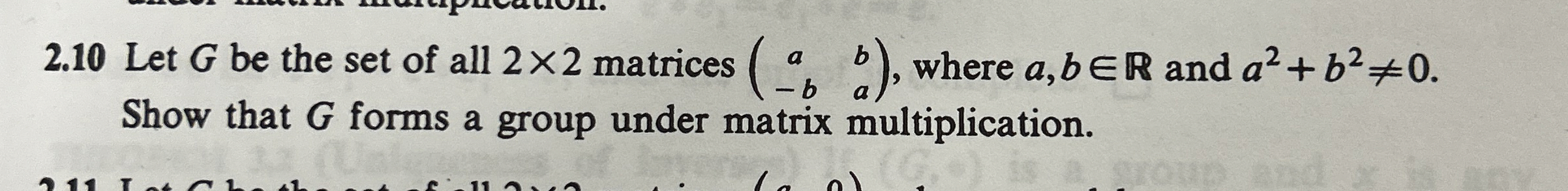 Solved 2.10 ﻿Let G ﻿be the set of all 2×2 ﻿matrices | Chegg.com