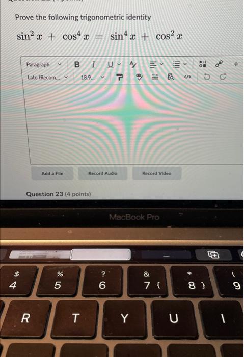 Solved Prove the following trigonometric identity | Chegg.com