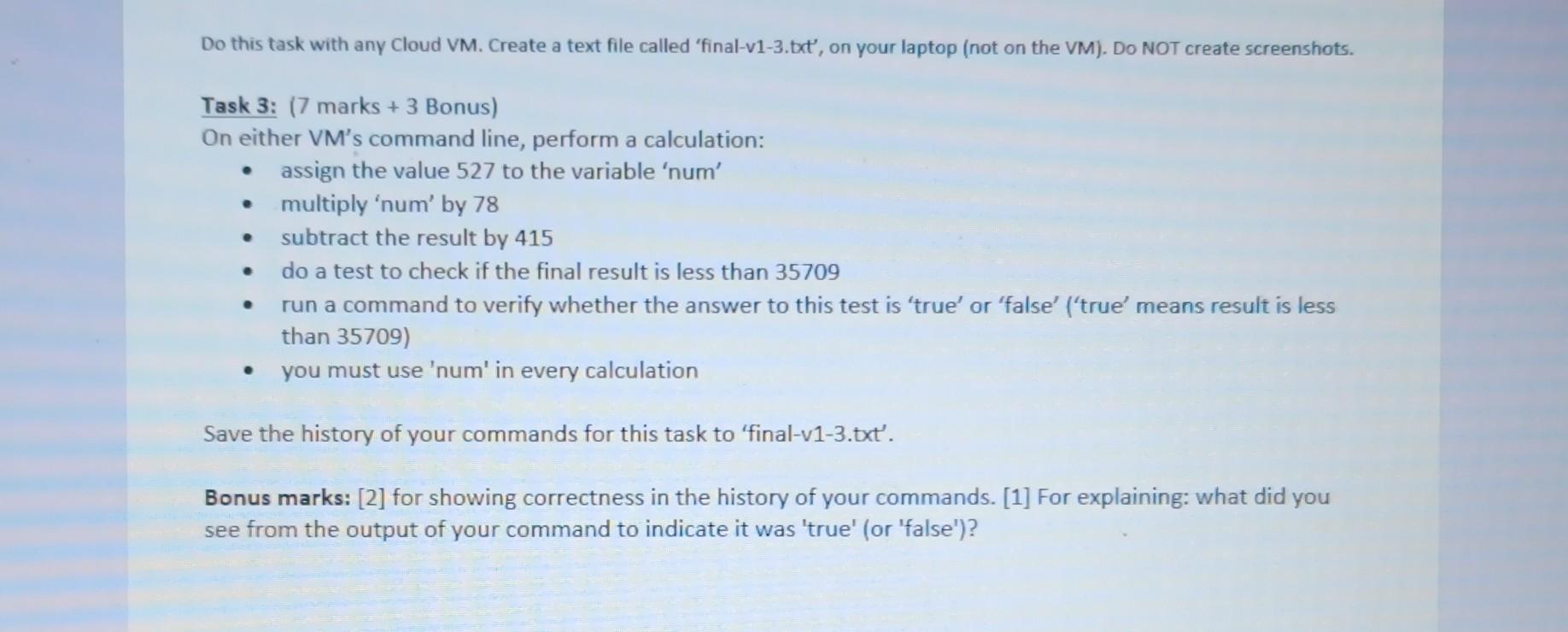 Solved Do this task with any Cloud VM. Create a text file | Chegg.com