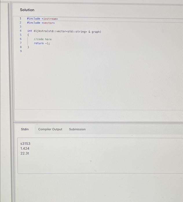 Solved A graph is provided as a vector of strings. Write a | Chegg.com