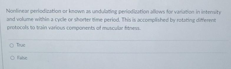 Solved Classic muscular fitness periodization or known as | Chegg.com