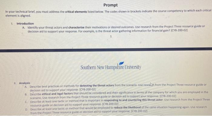 Solved CYB 200 Project Three Scenario One Your organization, | Chegg.com