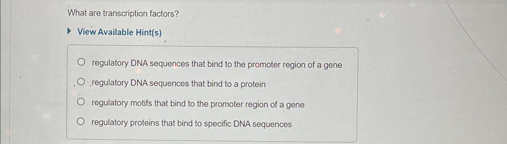 Solved What are transcription factors?View Available | Chegg.com