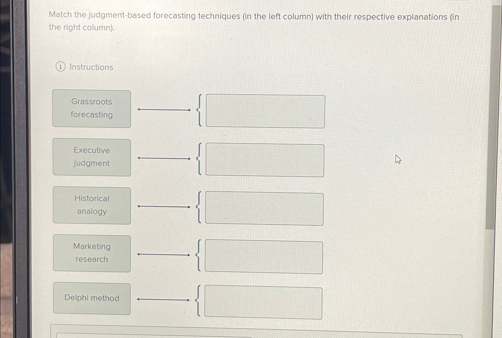 Solved Match the judgment-based forecasting techniques (in | Chegg.com