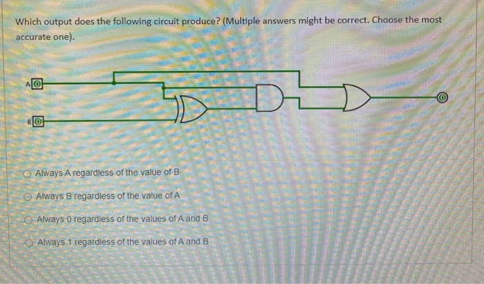 Solved Which output does the following circuit produce? | Chegg.com