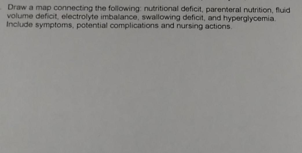 Solved Draw a map connecting the following: nutritional | Chegg.com