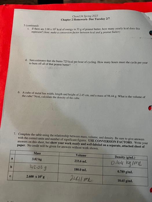 Solved 5 (continued) c. If there are 2.00×102kcal of energy | Chegg.com