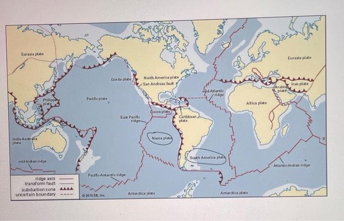 Solved 1. Find the boundary between the Nazca Plate and | Chegg.com