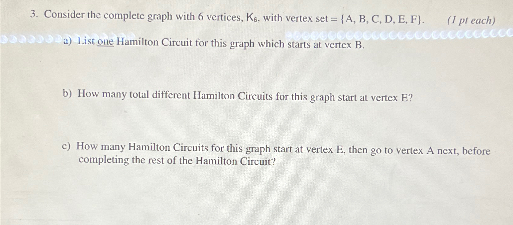 Solved Consider the complete graph with 6 ﻿vertices, K6, | Chegg.com