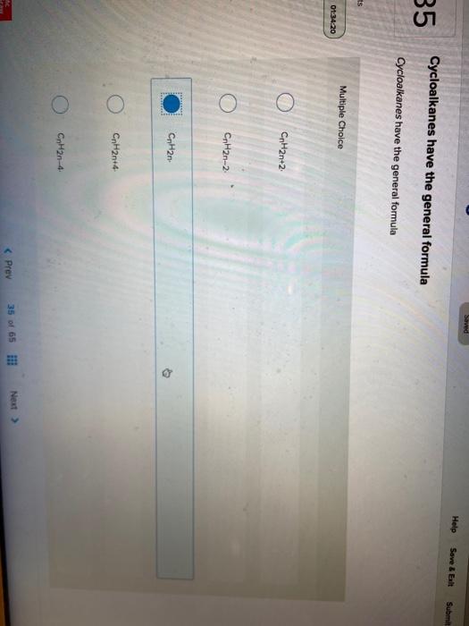 Solved Saved Help Save & Ex Submit Cycloalkanes have the | Chegg.com