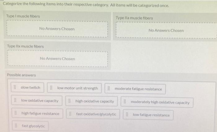 Solved Categorize the following items into their respective | Chegg.com