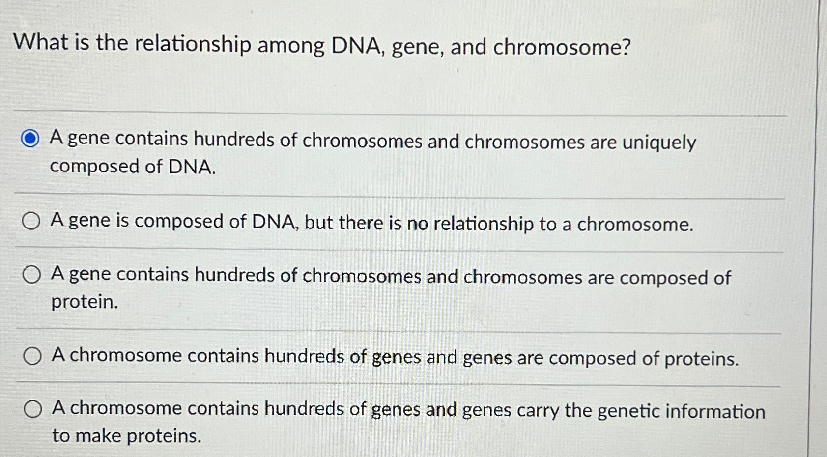 Solved What is the relationship among DNA, gene, and | Chegg.com