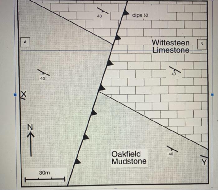 Solved a) Given the map above, construct a geological cross | Chegg.com