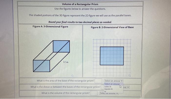 Solved Volume of a Rectangular Prism Use the figures below | Chegg.com