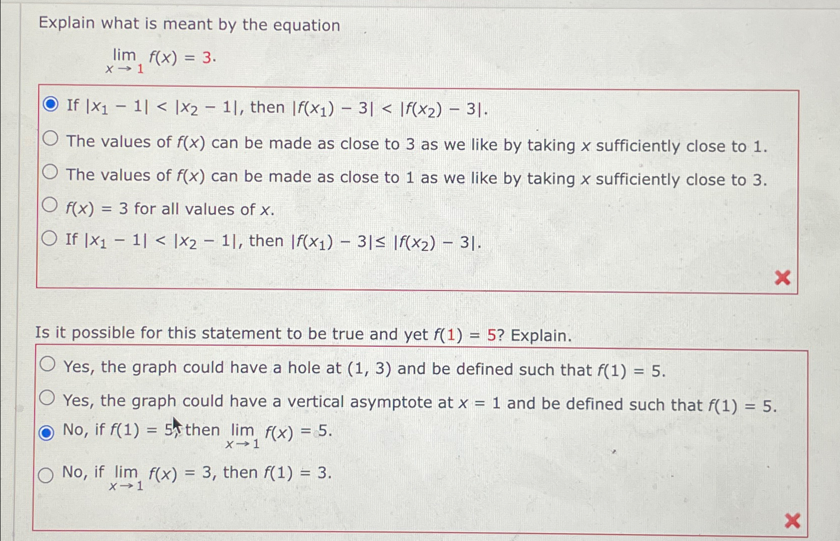 Solved Explain what is meant by the equationlimx→1f(x)=3. | Chegg.com