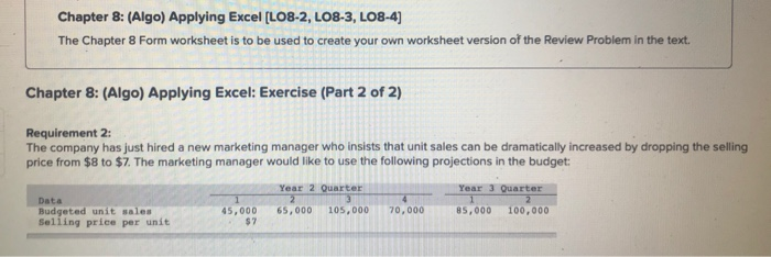 Solved Chapter 8: (Algo) Applying Excel (LO8-2, L08-3, | Chegg.com