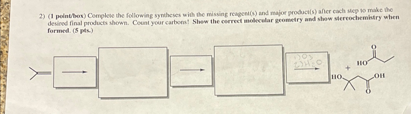 Solved (1 ﻿point/box) ﻿Complete the following syntheses with | Chegg.com