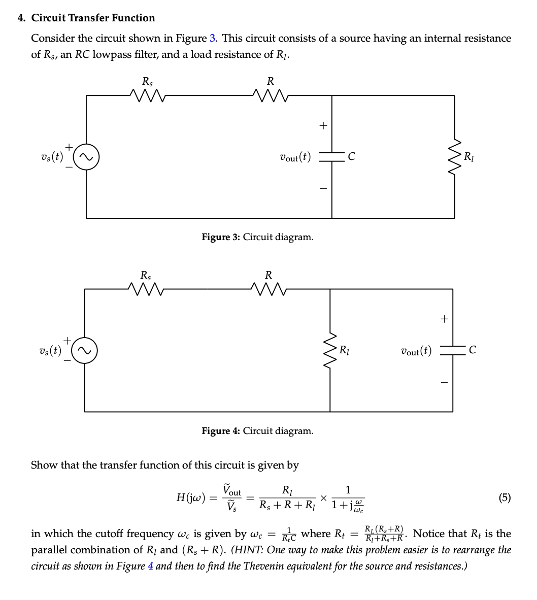 Solved Circuit Transfer FunctionConsider the circuit shown | Chegg.com