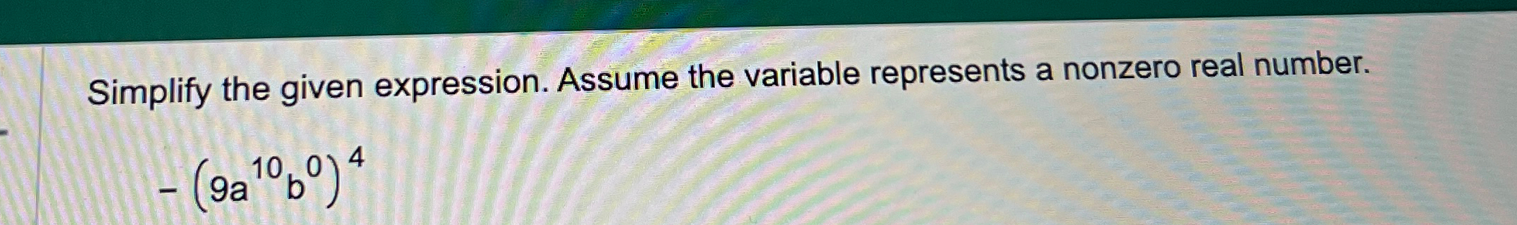 Solved Simplify the given expression. Assume the variable | Chegg.com