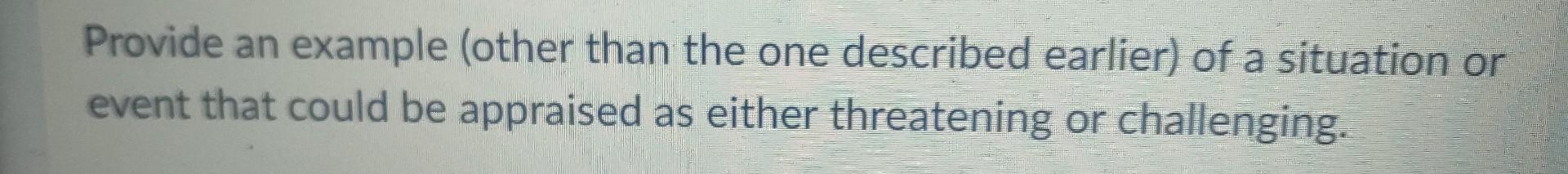 Solved Provide an example (other than the one described | Chegg.com