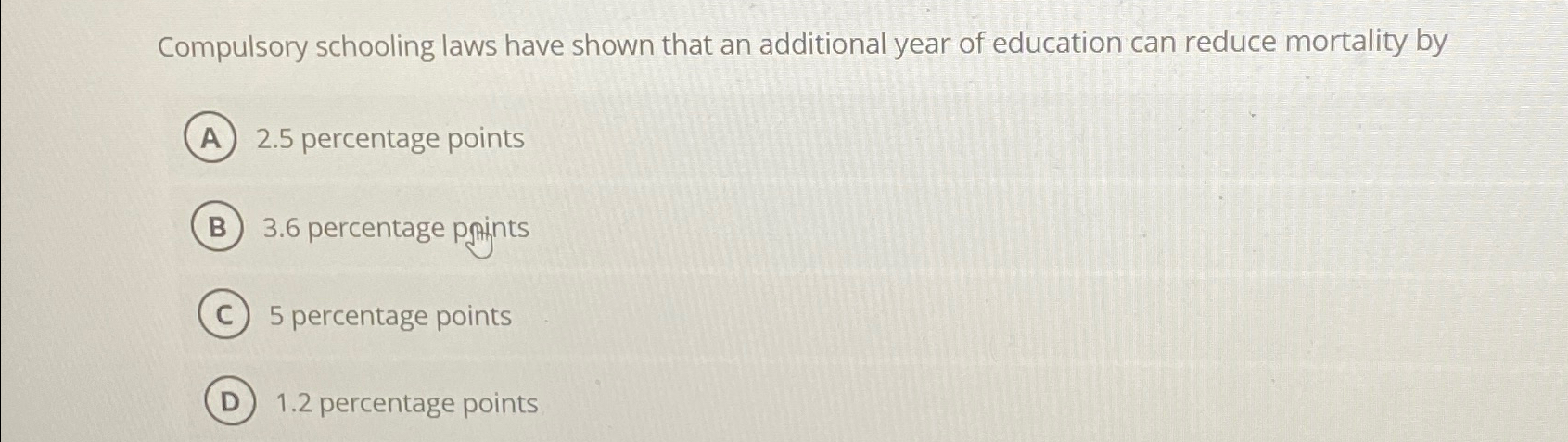 Solved Compulsory schooling laws have shown that an | Chegg.com
