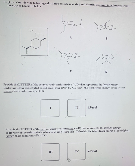 Solved 11. (8 pts) Consider the following substituted | Chegg.com