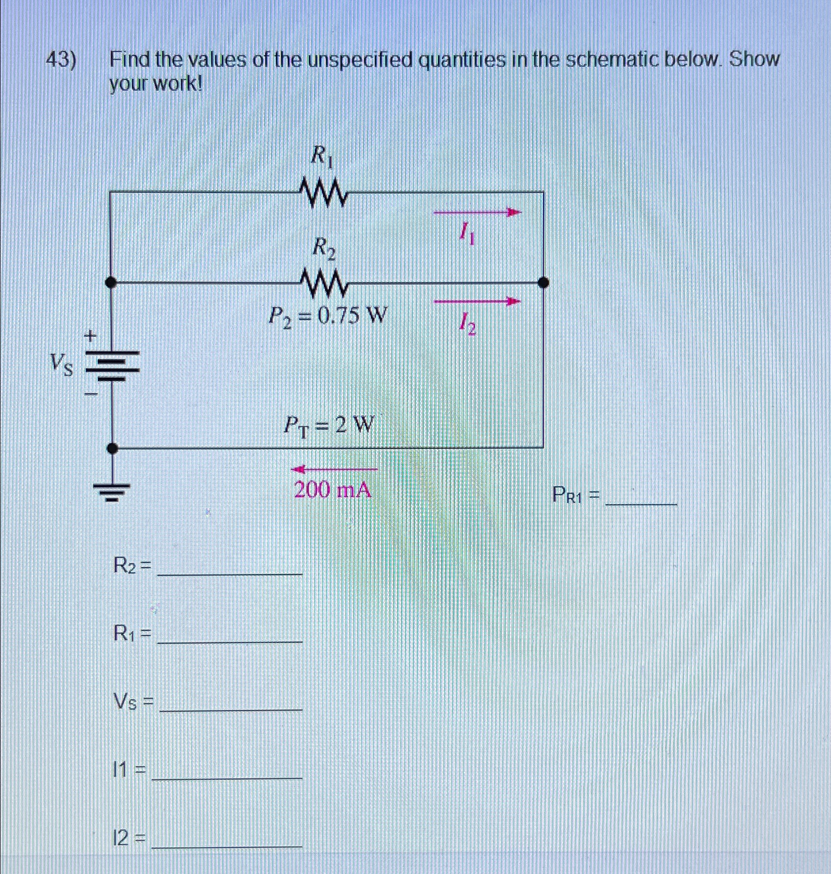 Solved Find the values of the unspecified quantities in the | Chegg.com