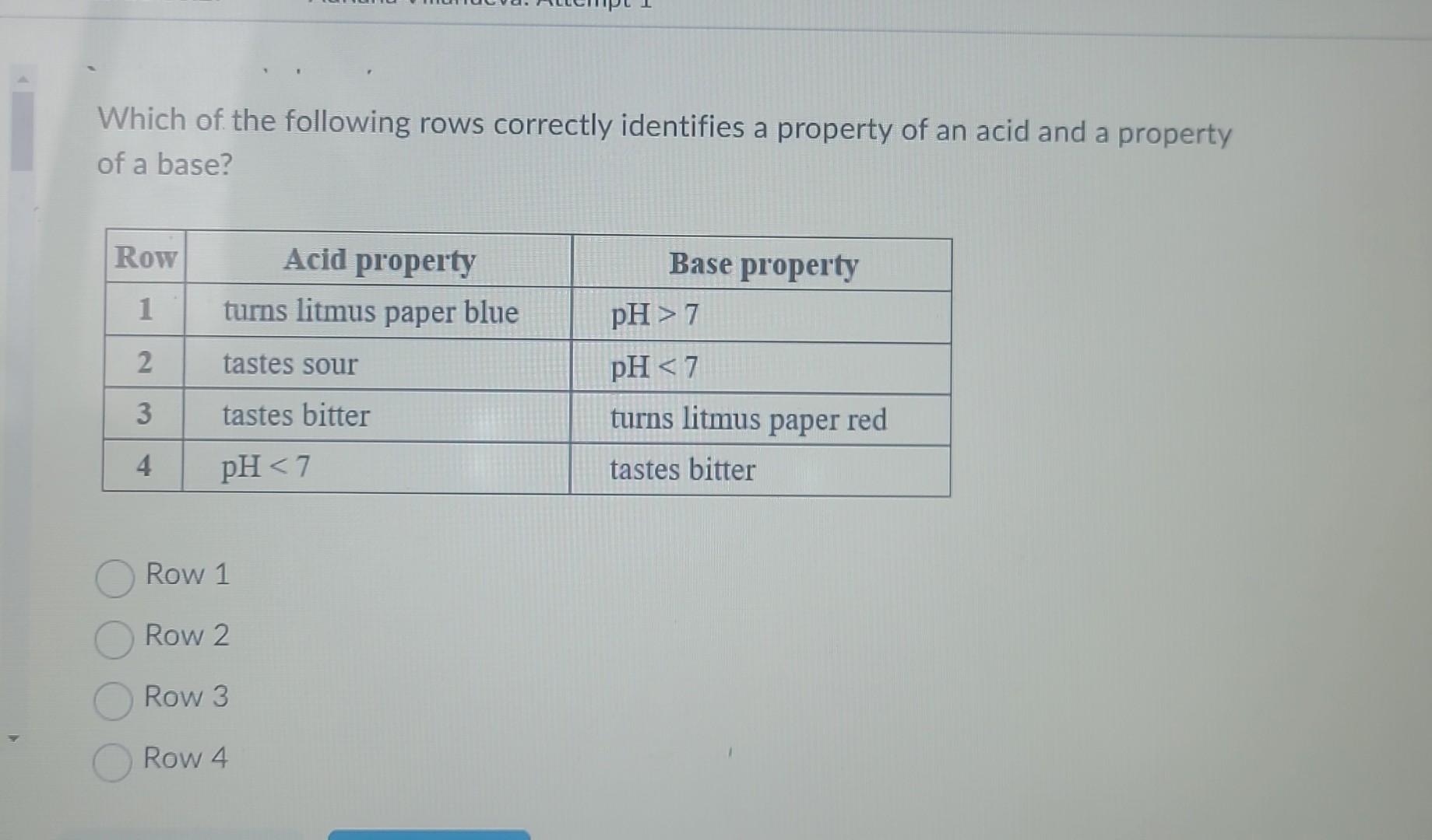 Solved Which of the following rows correctly identifies a | Chegg.com