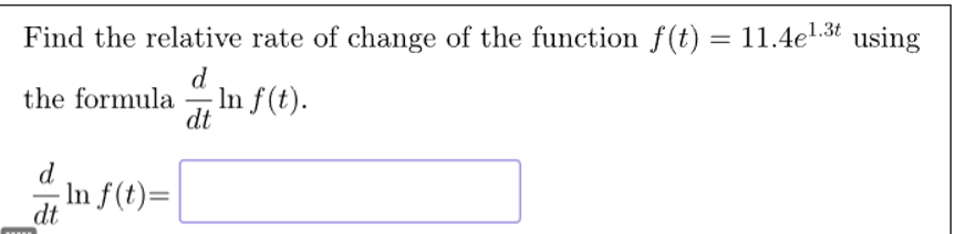 Solved Find the relative rate of change of the function | Chegg.com