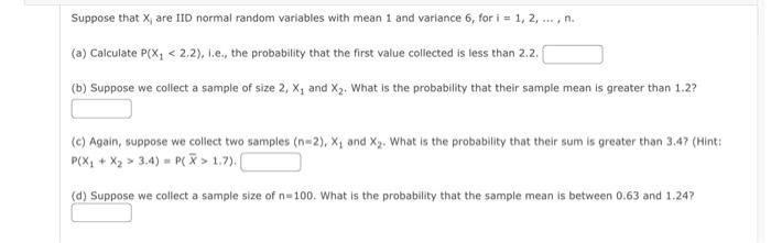 Solved Suppose that xi are IID normal random variables with | Chegg.com
