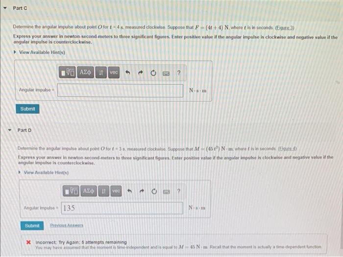 Solved Part A Determine the angular Impulse about point fort | Chegg.com