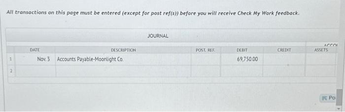 Solved All transactions on this page must be entered (except | Chegg.com
