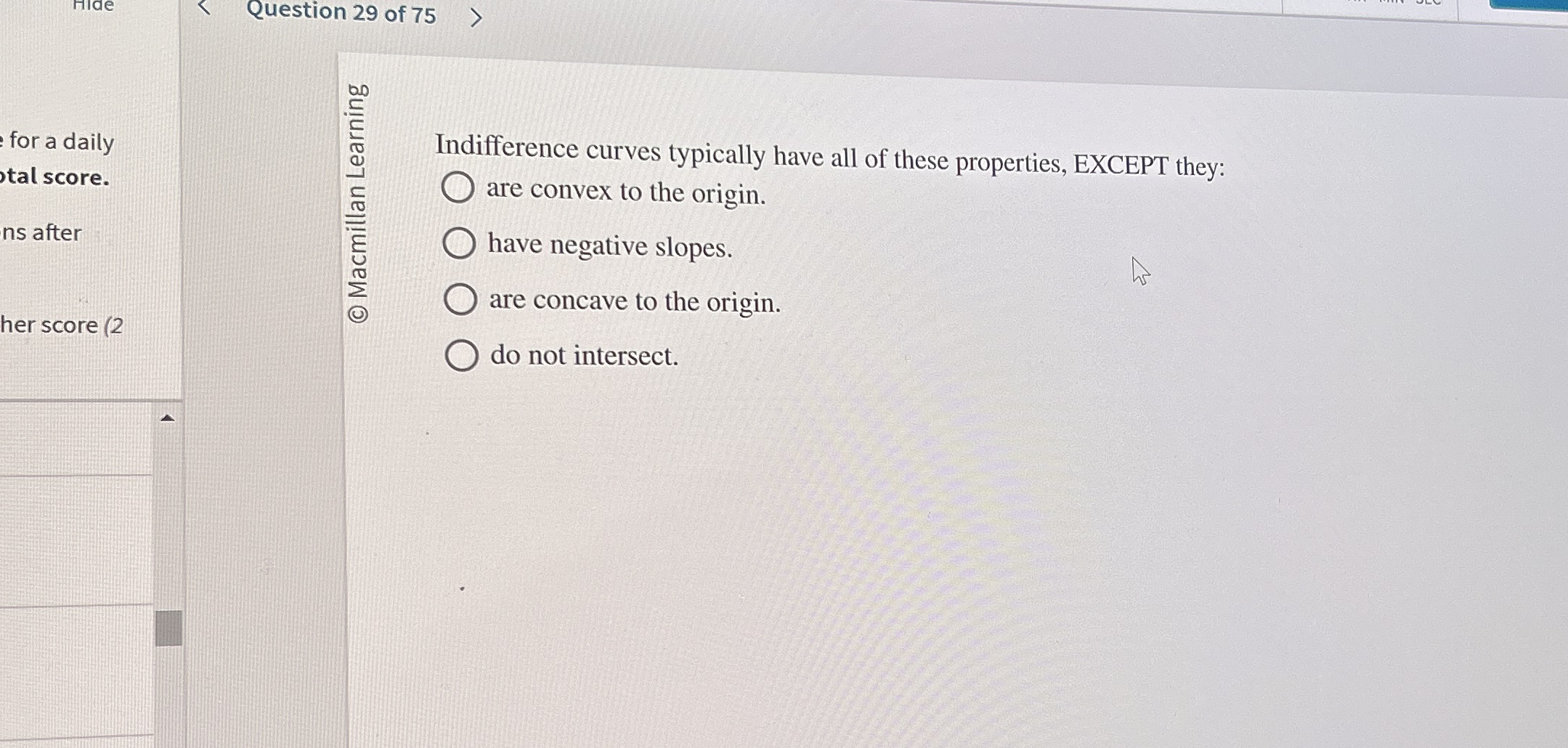 High Quality SOLUTION Question 29 ﻿of 75for a daily tal score.ns ...