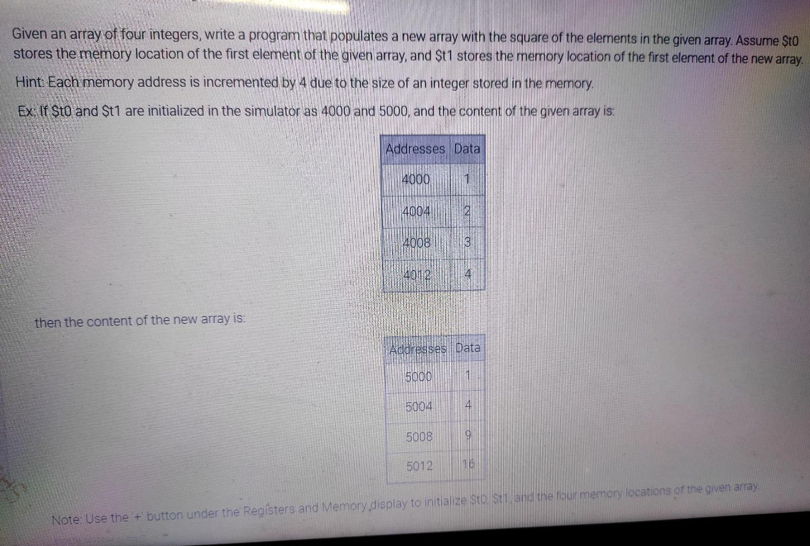 Solved Given an array of four integers, write a program that | Chegg.com