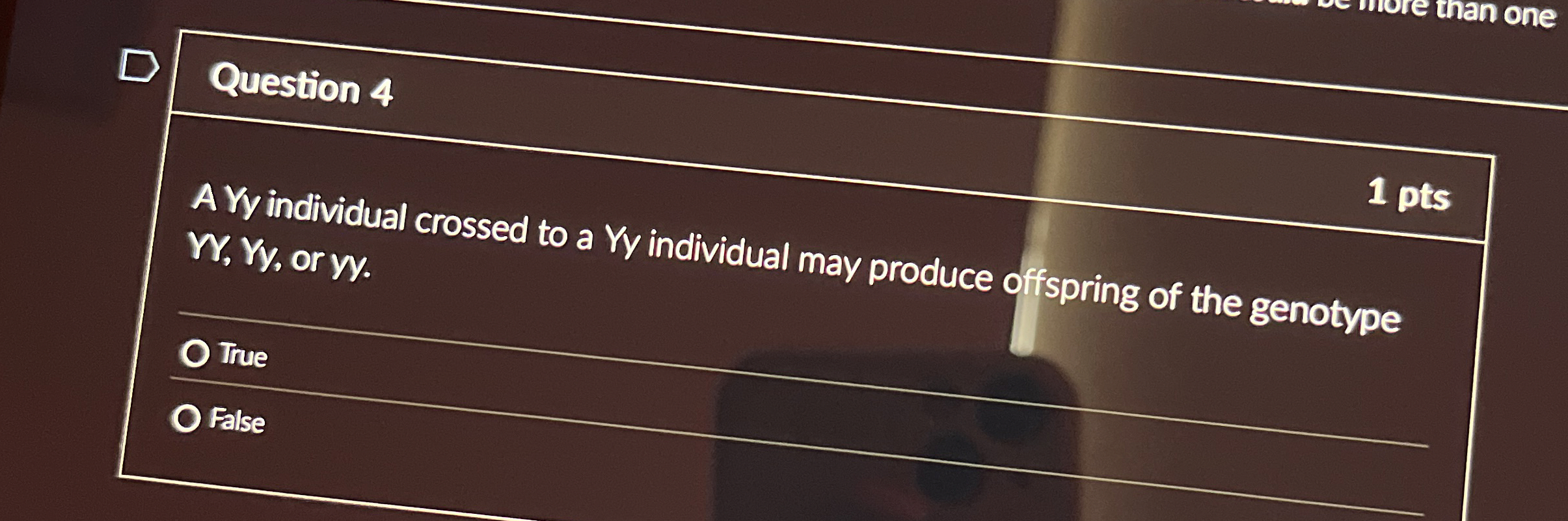 Solved Question 4A Yyy individual crossed to a Yy individual | Chegg.com