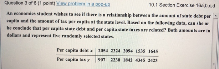 Solved Question 3 of 6 (1 point) View problem in a pop-up | Chegg.com