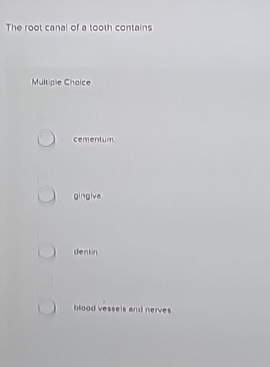Solved The root canal of a tooth containsMulliple | Chegg.com