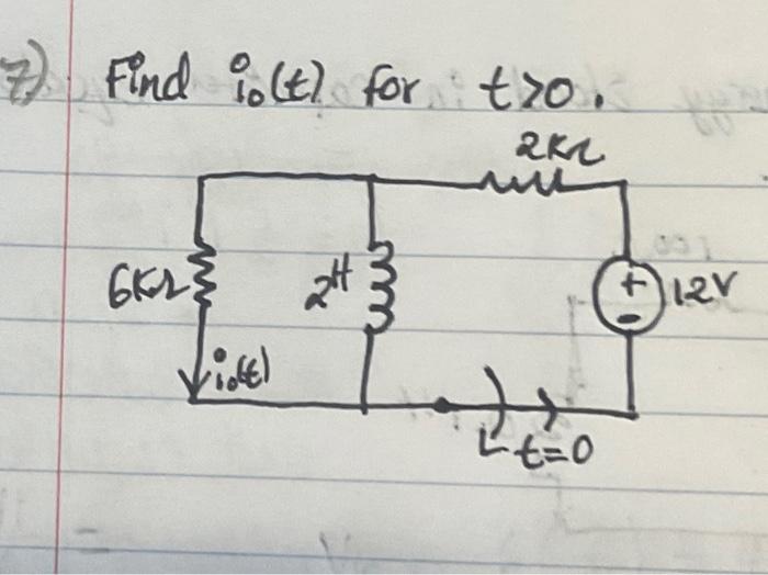 Solved Find i0(t) for t>0. | Chegg.com Solved Find i0(t) for t>0. | Chegg.com