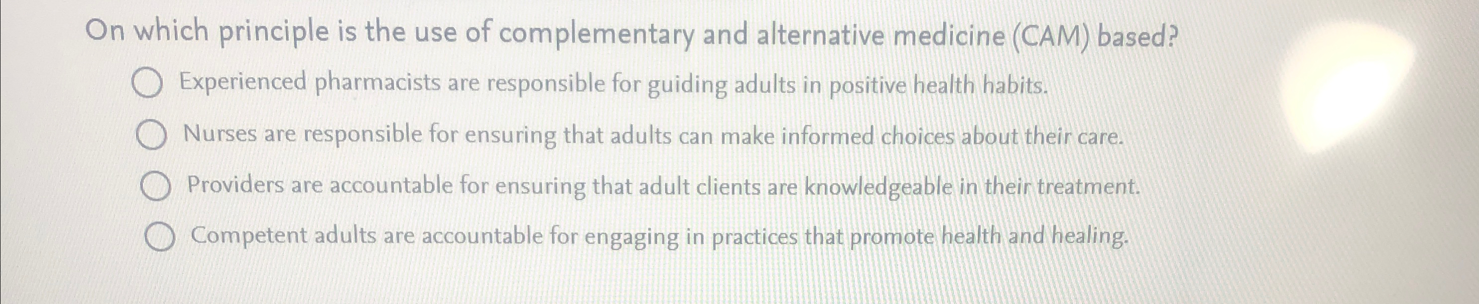 Solved On which principle is the use of complementary and | Chegg.com