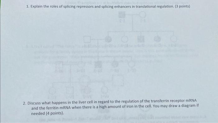 Solved 1. Explain the roles of splicing repressors and | Chegg.com
