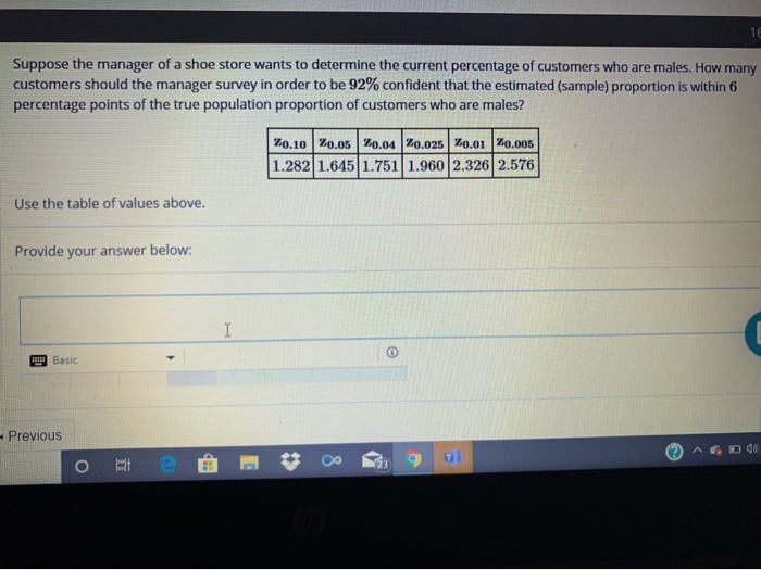 Solved Suppose the manager of a shoe store wants to | Chegg.com