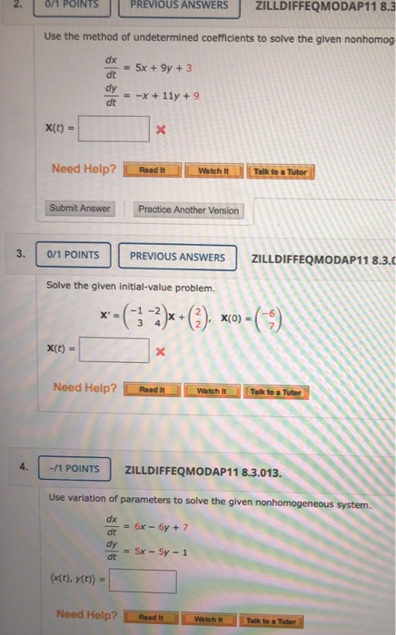 Solved 0/1 POINTS PREVIOUS ANSWERS ZILLDIFFEQMODAP11 8.3 Use | Chegg.com