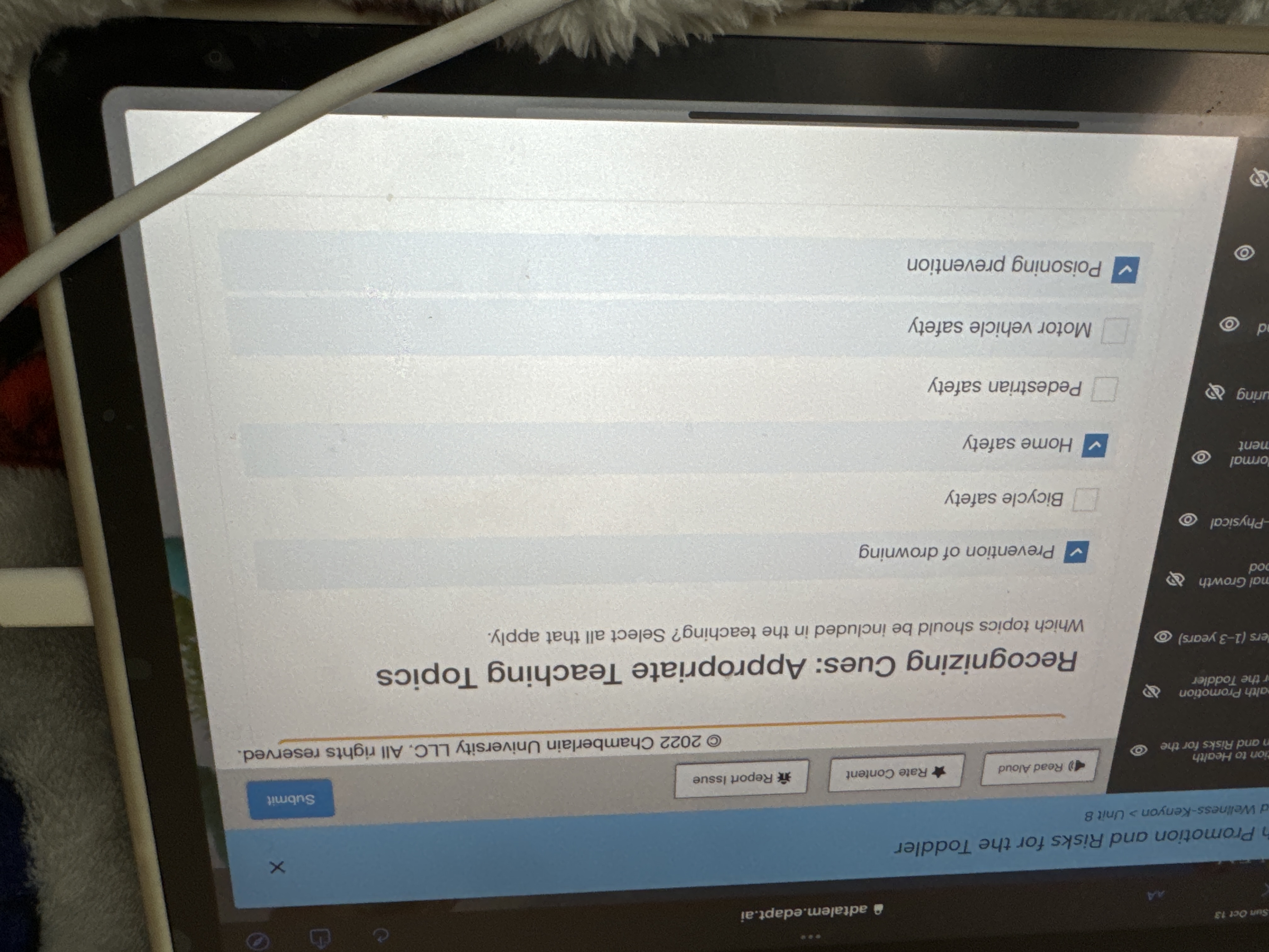 Solved Recognizing Cues: Appropriate Teaching TopicsWhich | Chegg.com