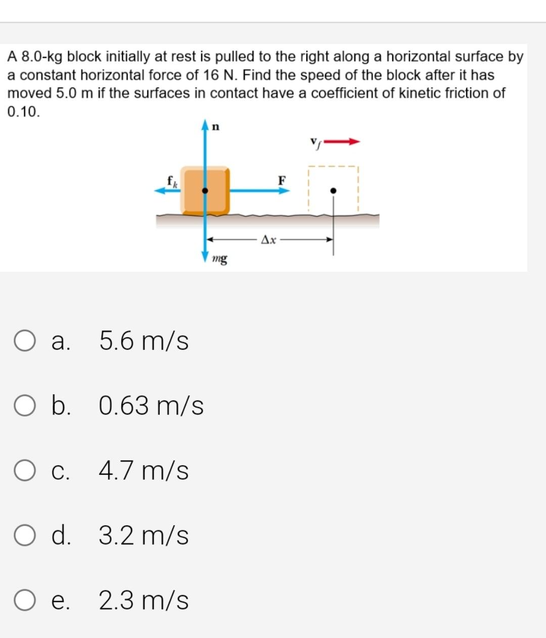Solved A 8.0−kg block initially at rest is pulled to the | Chegg.com