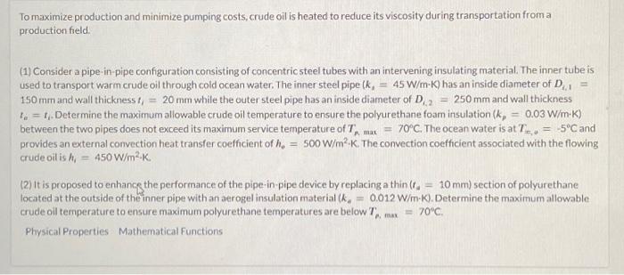 Solved To maximize production and minimize pumping costs, | Chegg.com